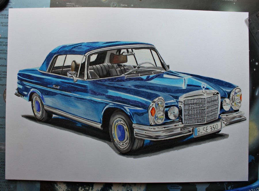 Grafiki, rysunki, obrazy. Stare auta.