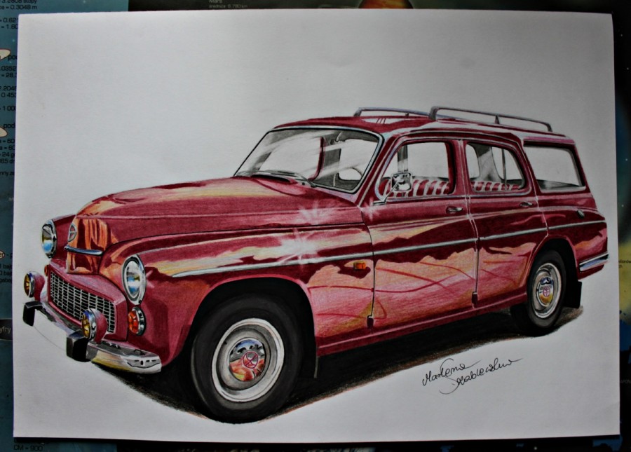 Grafiki, rysunki, obrazy. Stare auta.